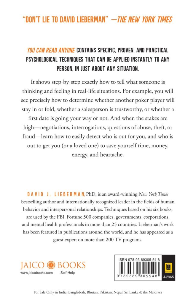 Buy You Can Read Anyone by David J. Lieberman online - Jaico Publishing ...
