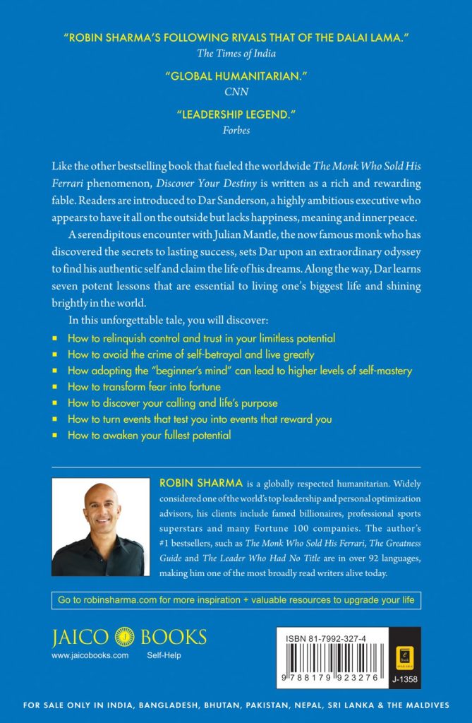 Buy Discover Your Destiny by Robin Sharma online - Jaico Publishing House