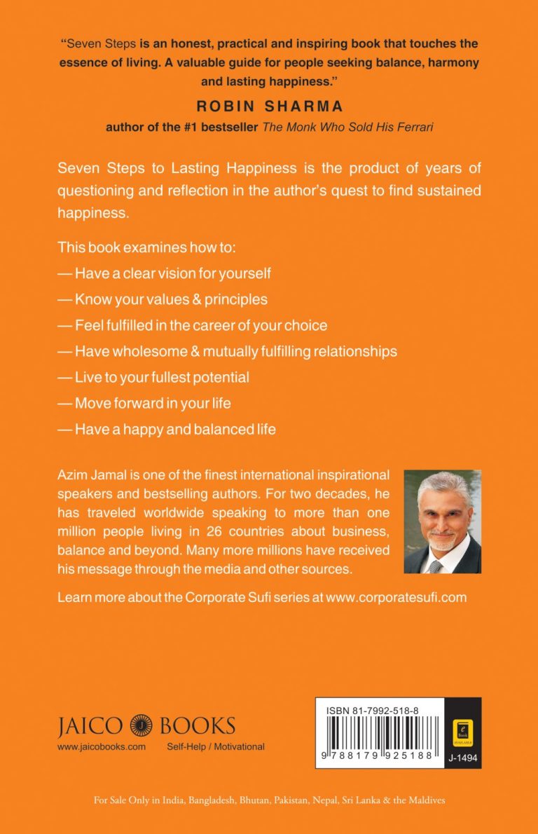 Buy Seven Steps to Lasting Happiness by Azim Jamal online - Jaico ...