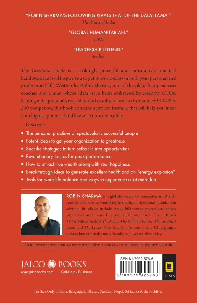 Buy The Greatness Guide by Robin Sharma online - Jaico Publishing House