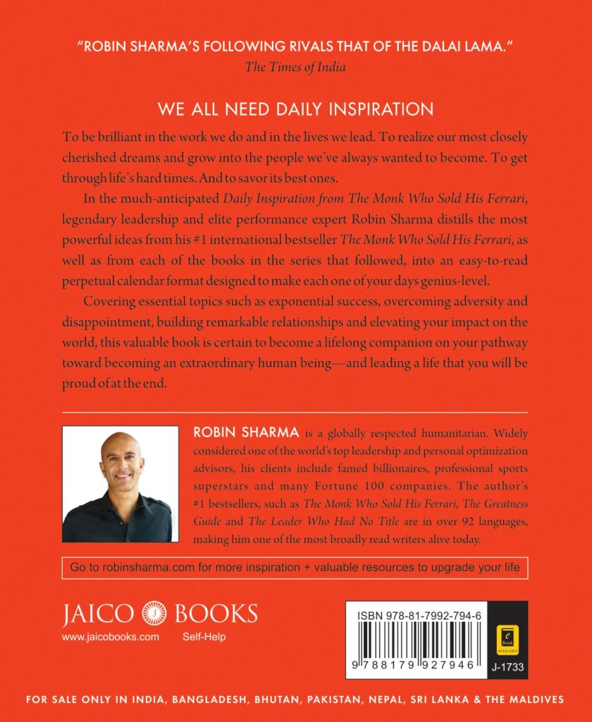 Buy Daily Inspiration by Robin Sharma online - Jaico Publishing House