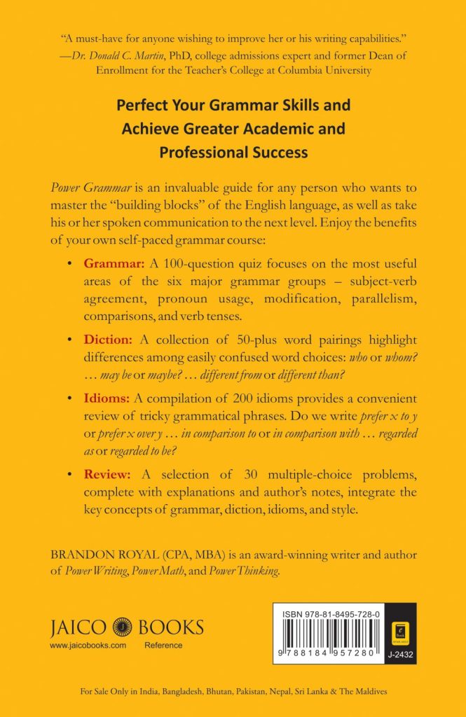 Buy Power Grammar by Brandon Royal online - Jaico Publishing House