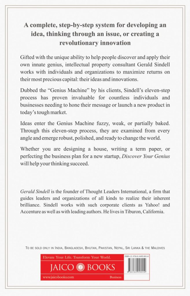 Buy Discover Your Genius by Gerald Sindell online - Jaico Publishing House