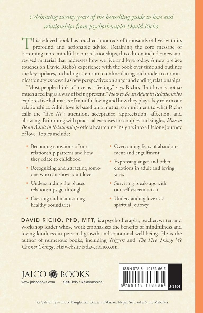 Buy How to Be an Adult in Relationships by David Richo online - Jaico Publishing House